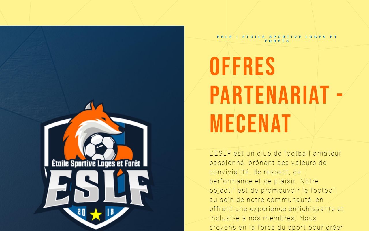 ESLF : Partenariat et Mécenat Football